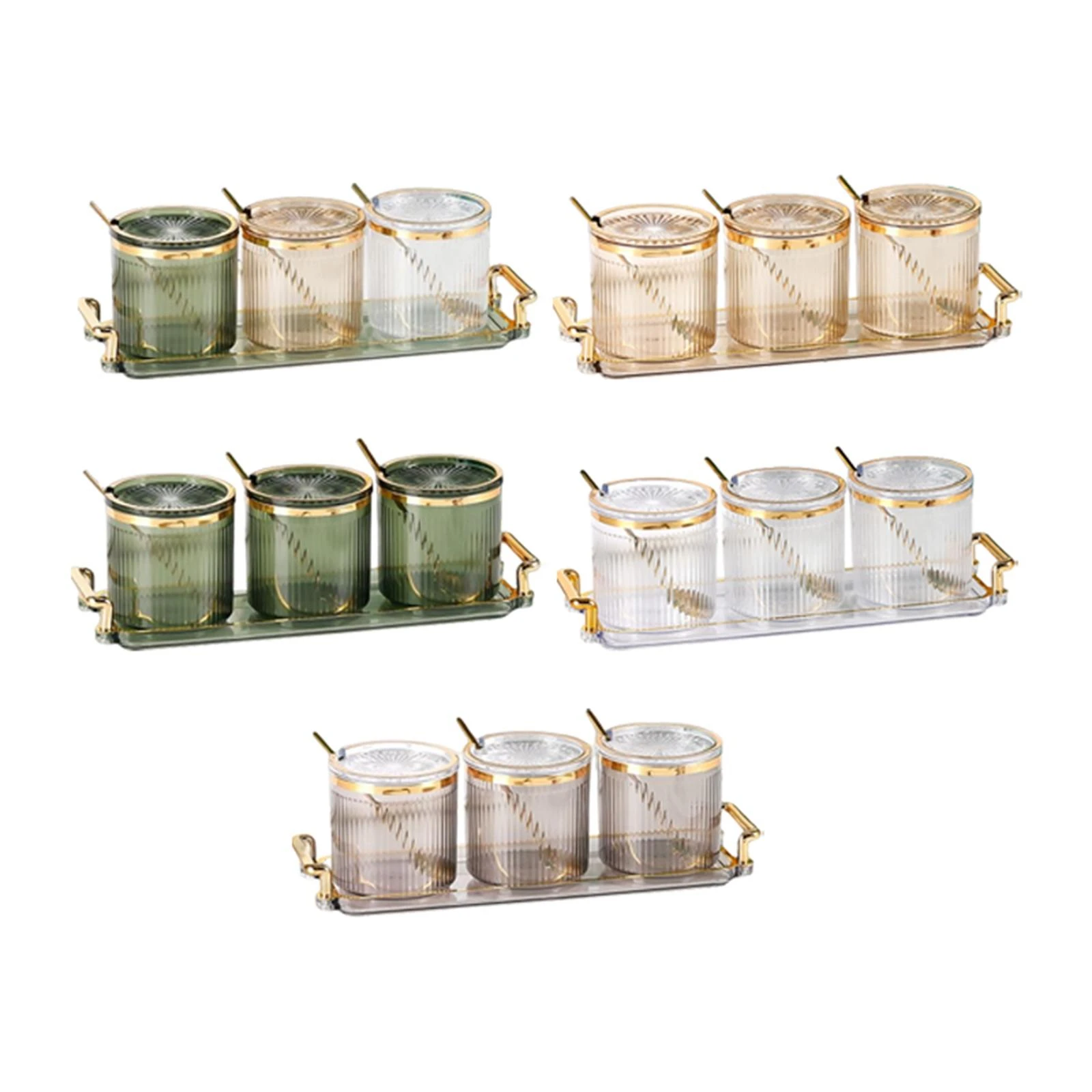 Seasoning Box Set Spice Jar with Tray Kitchen Supplies Storage ...