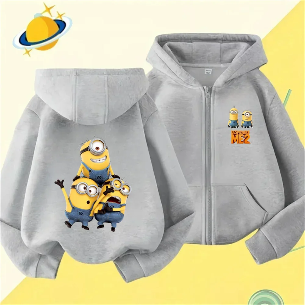 Boy-and-Girl-Minions-Cartoon-Children-s-Hoodie-Quality-Jacket-Y2K-Hip ...