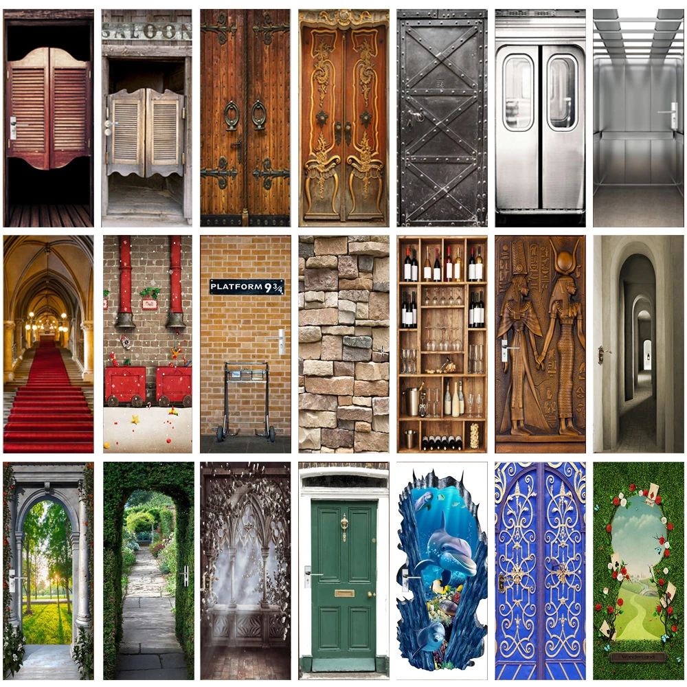 Retro Creative Door Sticker Decoration 3d Wallpaper Self Adhesive ...