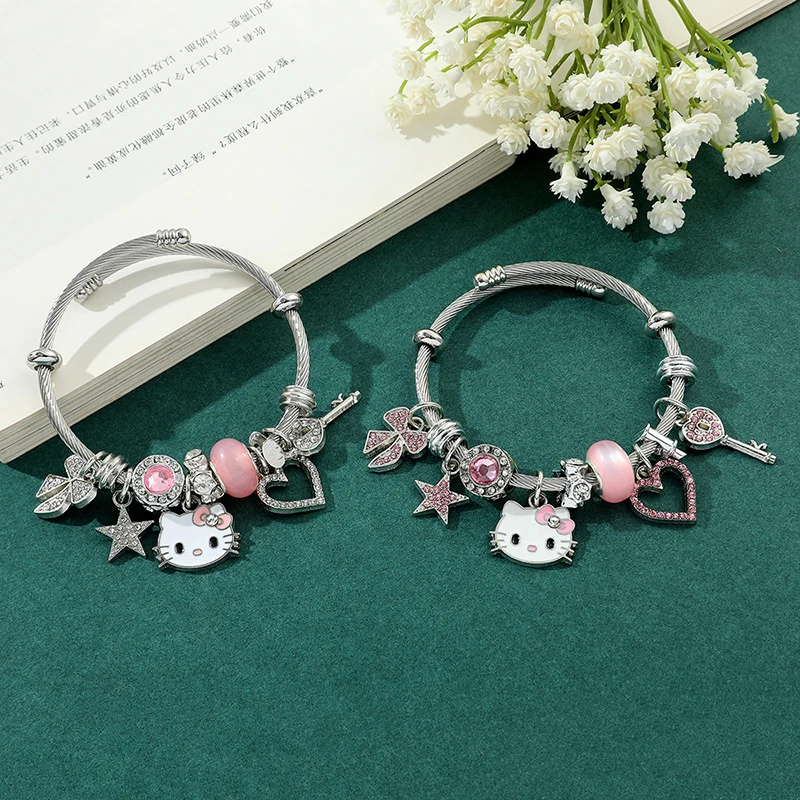 1PC-Sanrio-Hello-Kitty-Bracelet-Crystal-Beads-Kawaii-Small-Fresh ...