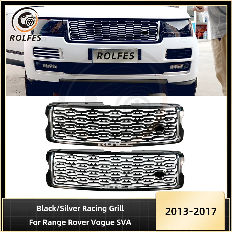 ROLFES Black/Silver Car Racing Grills Front Bumper Grille Radiator Mesh ...