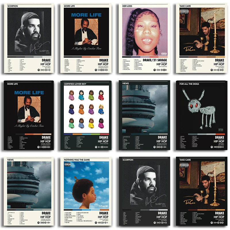 Drake Poster for All The Dogs Album Tracklist Music Cover Hip Hop ...