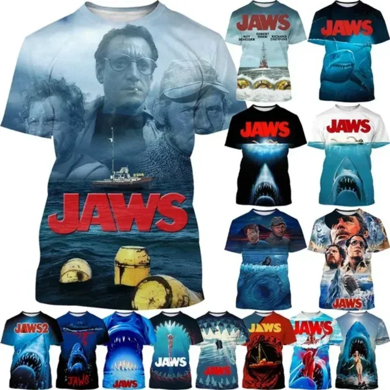 Fashion-Personalized-Men-Clothing-Jaws-3D-Print-T-shirt-Shark-Creative ...