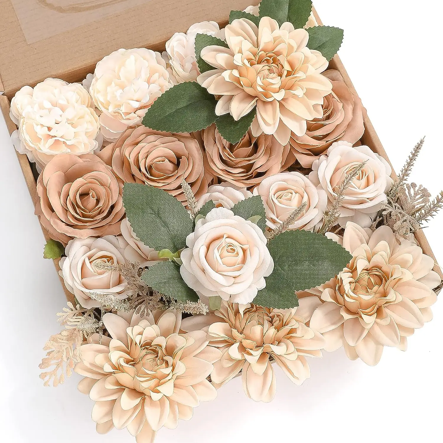 Artificial-Foam-and-Silk-Flowers-Box-Set-Fake-Flowers-with-Stems-DIY ...