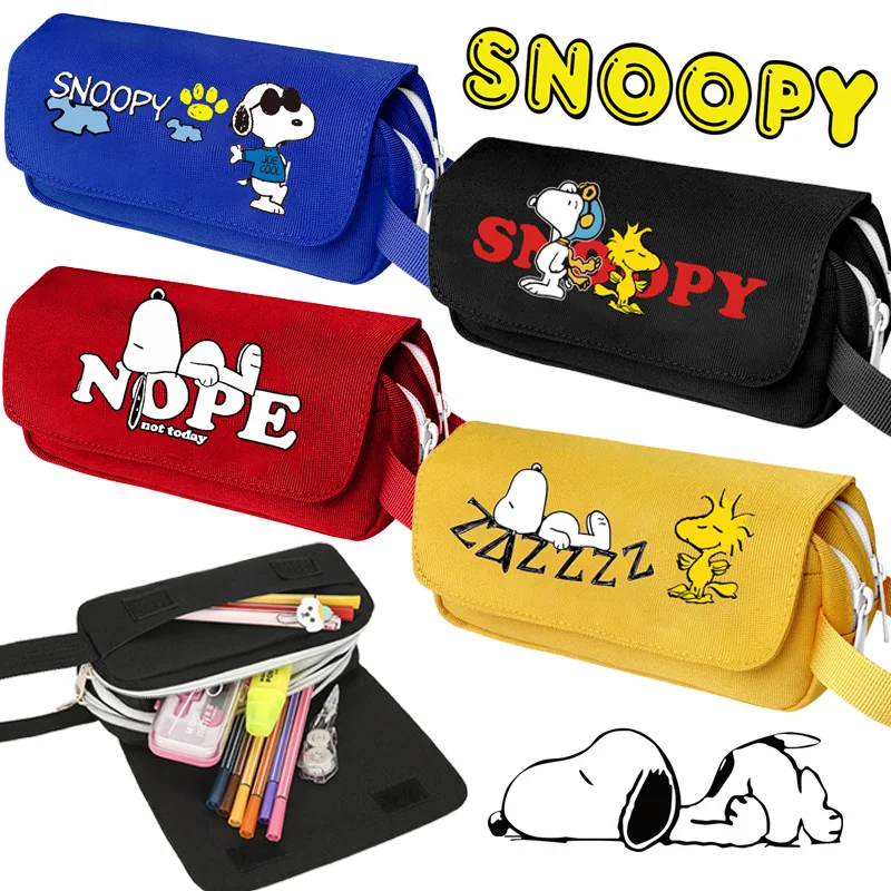 Snoopys-Pencil-Case-Cartoon-Dog-Student-Stationery-Box-Large-Capacity ...
