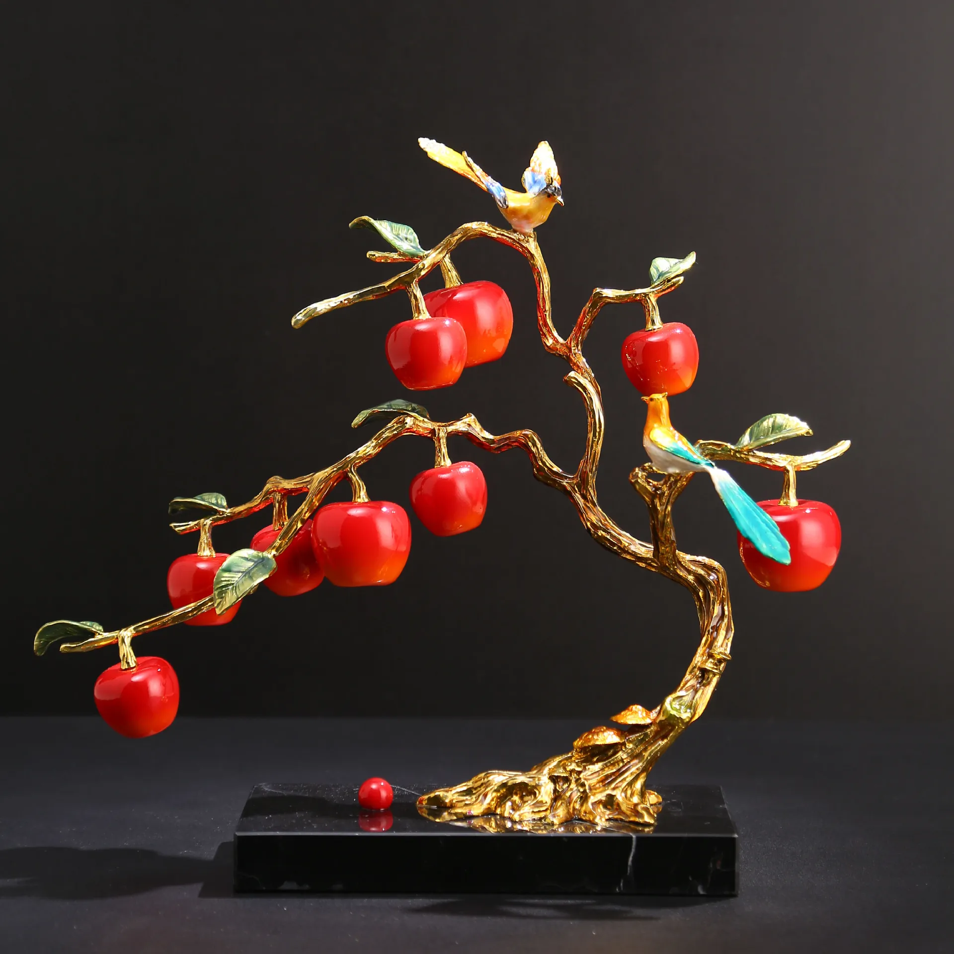 Metal-Handicraft-Golden-Tree-Apple-Tree-Artificial-Plant-Sculpture ...