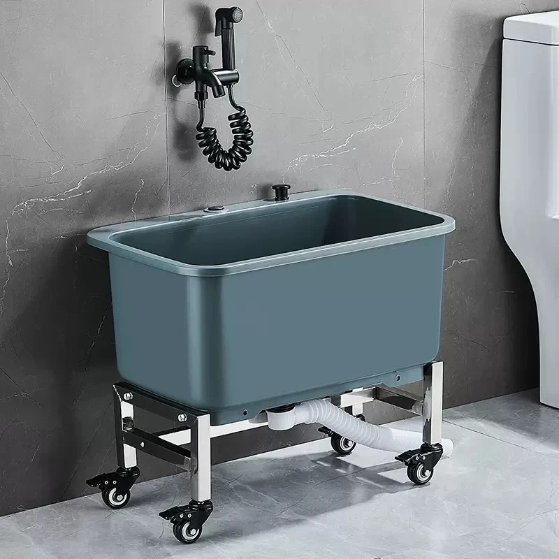 New-PP-Plastic-Mop-Pool-Bucket-Basin-Sink-with-Casters-and-Faucet-Sewer ...
