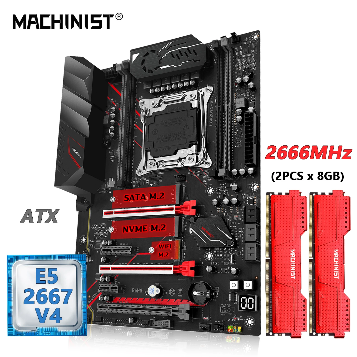 MACHINIST MR9A Pro MAX X99 Motherboard Set Kit LGA 2011 3 Intel Xeon E5 ...