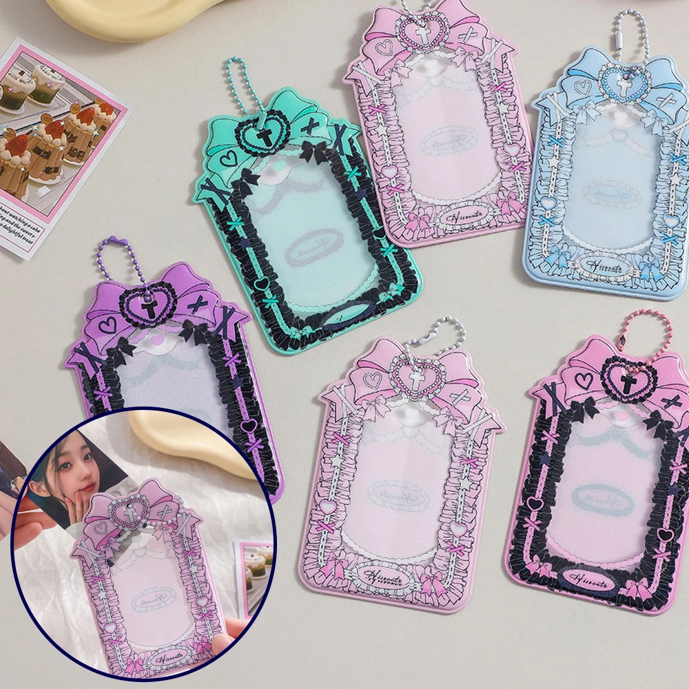 INS-Sweet-Cartoon-Bowknot-Photocards-Holder-Pendant-Keychains-Cards ...