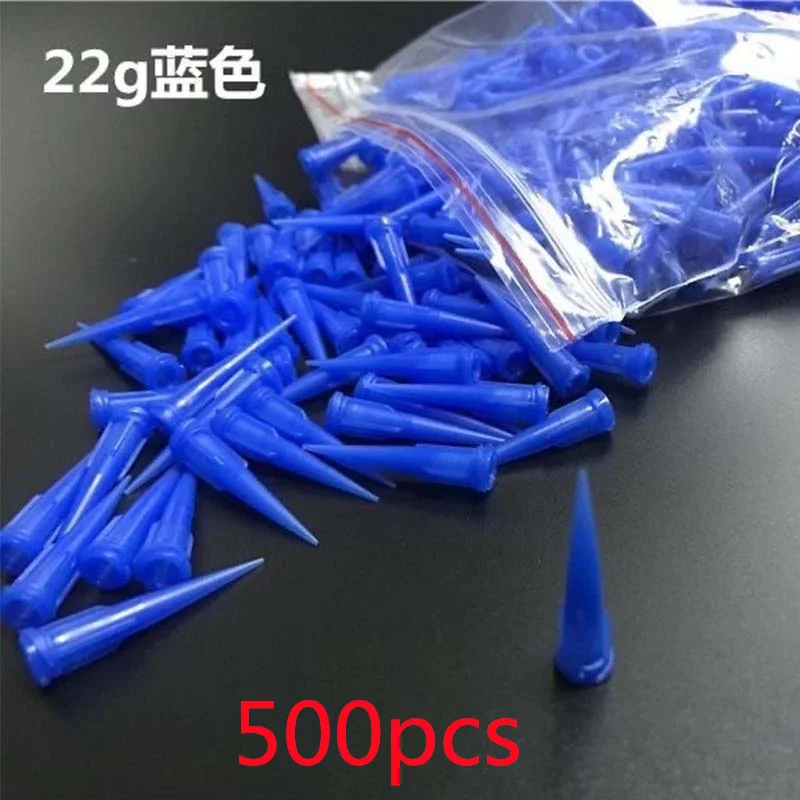 500pcs Blue Plastic Needle Tip For UV Cold Press Glue Dispenser Tool ...