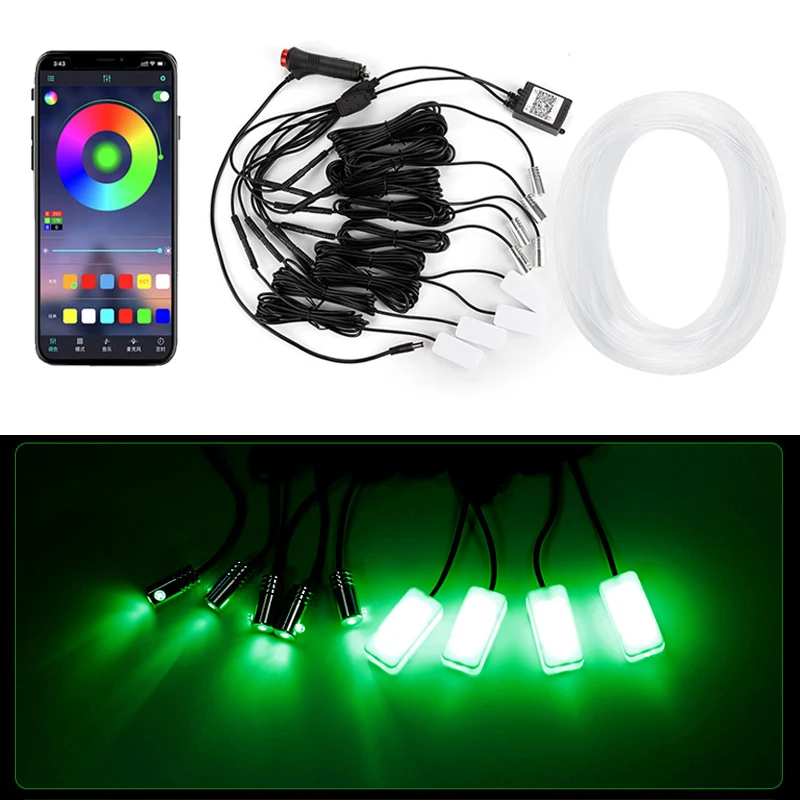5-In-1-LED-Car-Ambient-Lights-Interior-Foot-Light-RGB-64-Color-Lighting ...