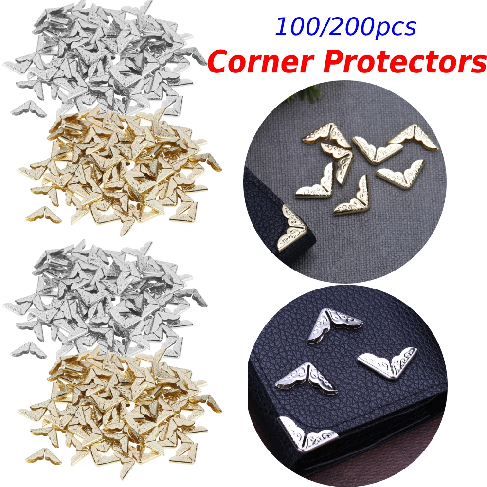100pcs-Tone-Scrapbooking-Albums-Corner-Protectors-Card-File-Menu-Metal ...