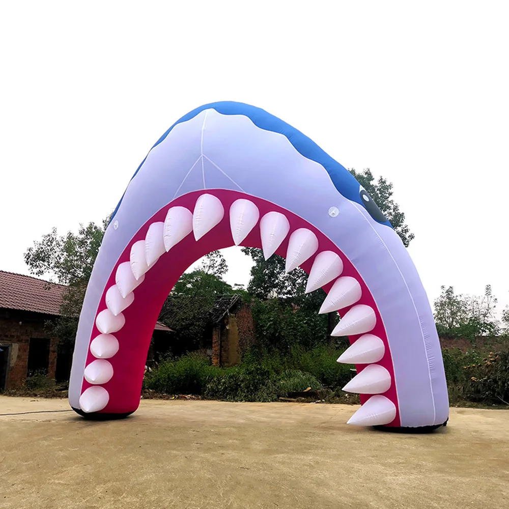 Custom Outdoor Activity Inflatable Shark Mouth Arch With Blower ...