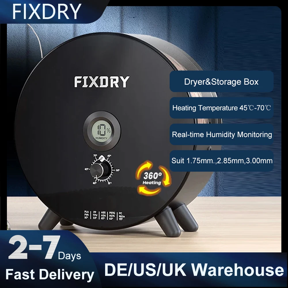 FIXDRY-NT1-3D-Filament-Dryer-Box-with-Fan-360-Surrounding-Heating ...