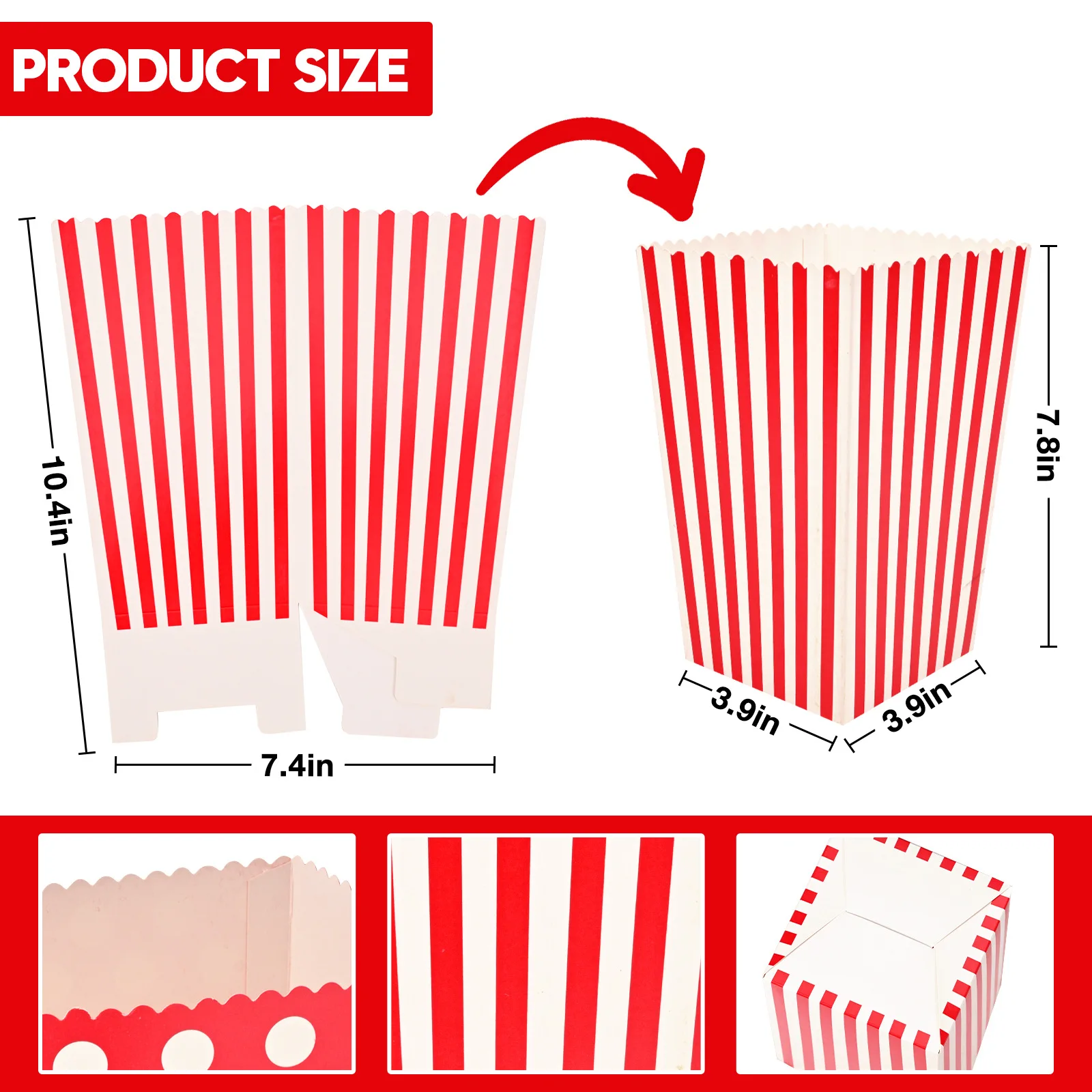 Popcorn Box Template Vector