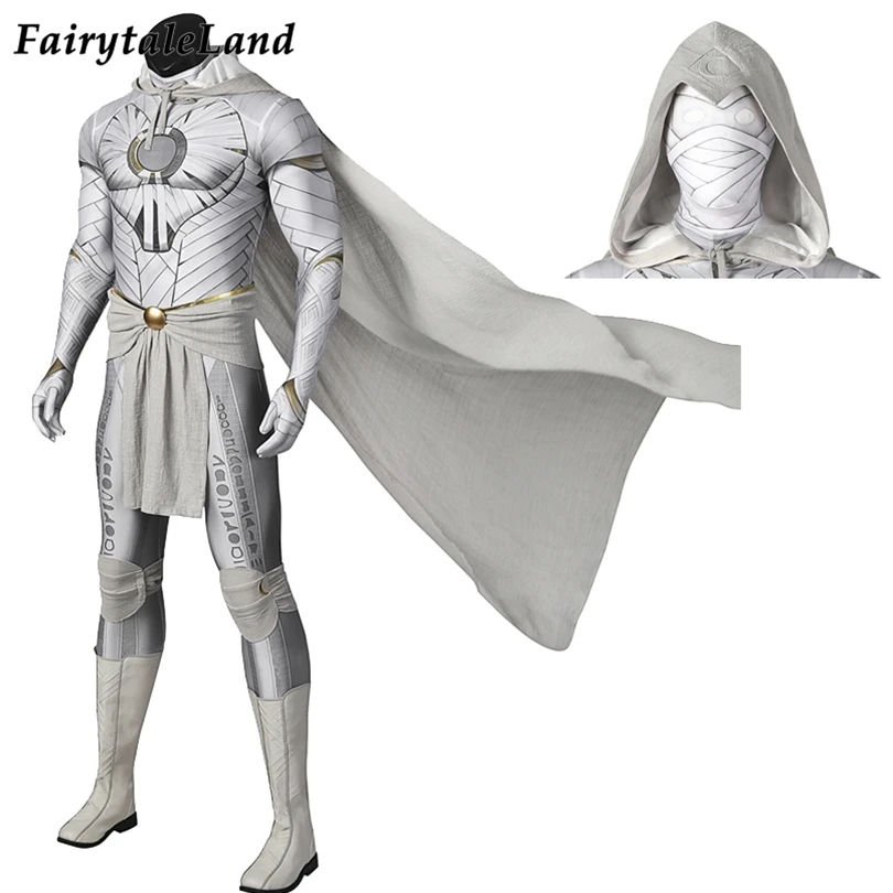 할로윈 카니발 마크 Spector 코스프레 문 군인 기사 인쇄 Jumpsuit 슈퍼 히어로 의상 소품 부츠| | - AliExpress