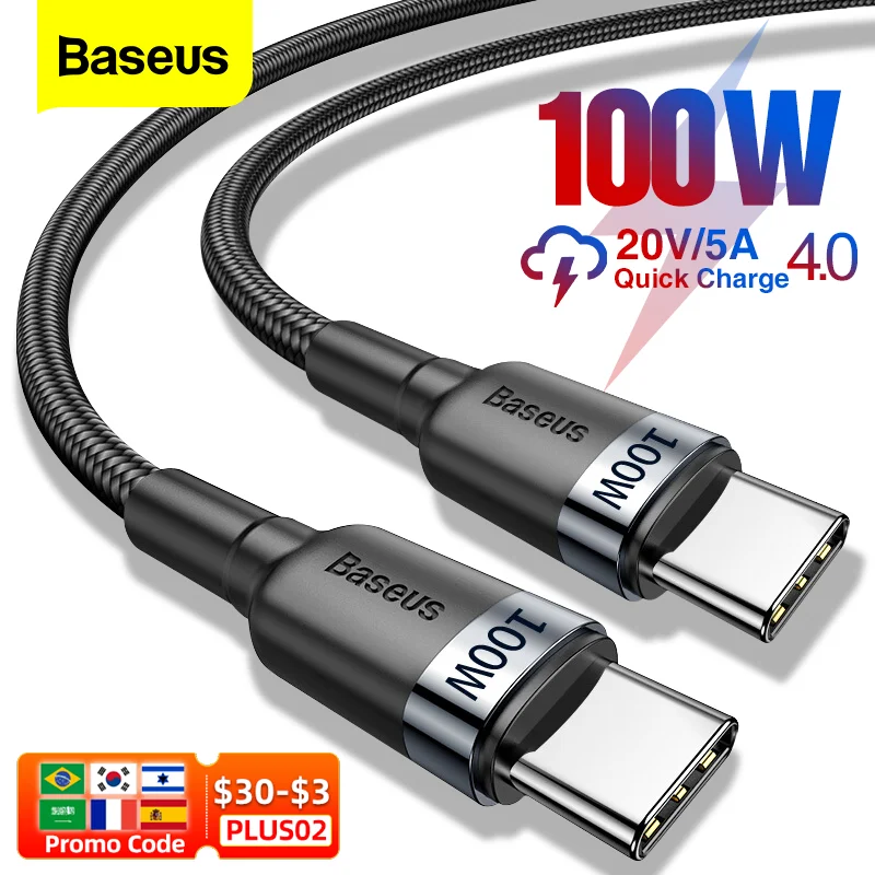 Baseus 100w usb c para usb tipo c cabo usbc pd carregador de ...
