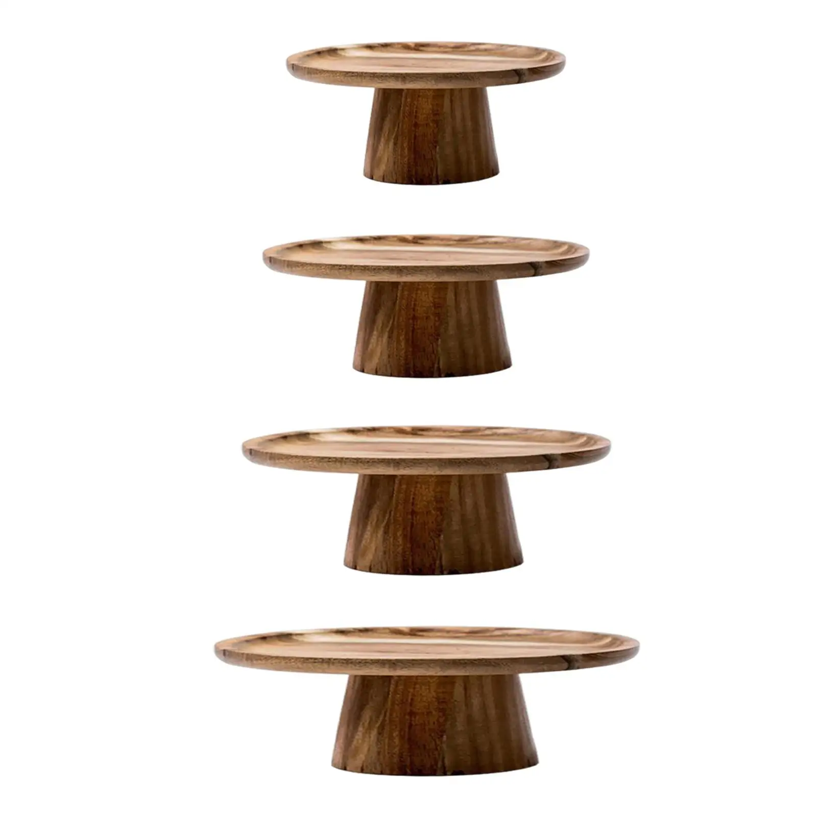 Solid-Wooden-Tray-High-Footed-Cake-Plate-Household-Pedestal-Stand ...