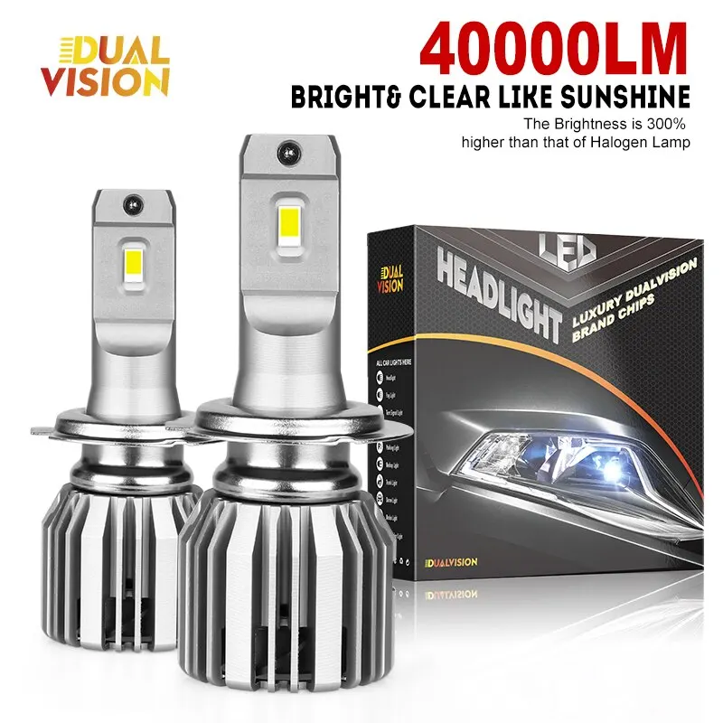 Bombillas de faros LED Canbus H7, 6500K, 40000LM, H4, H11, H1, 9005, 9006, 9012, Hir2, 110W, HB3 ...