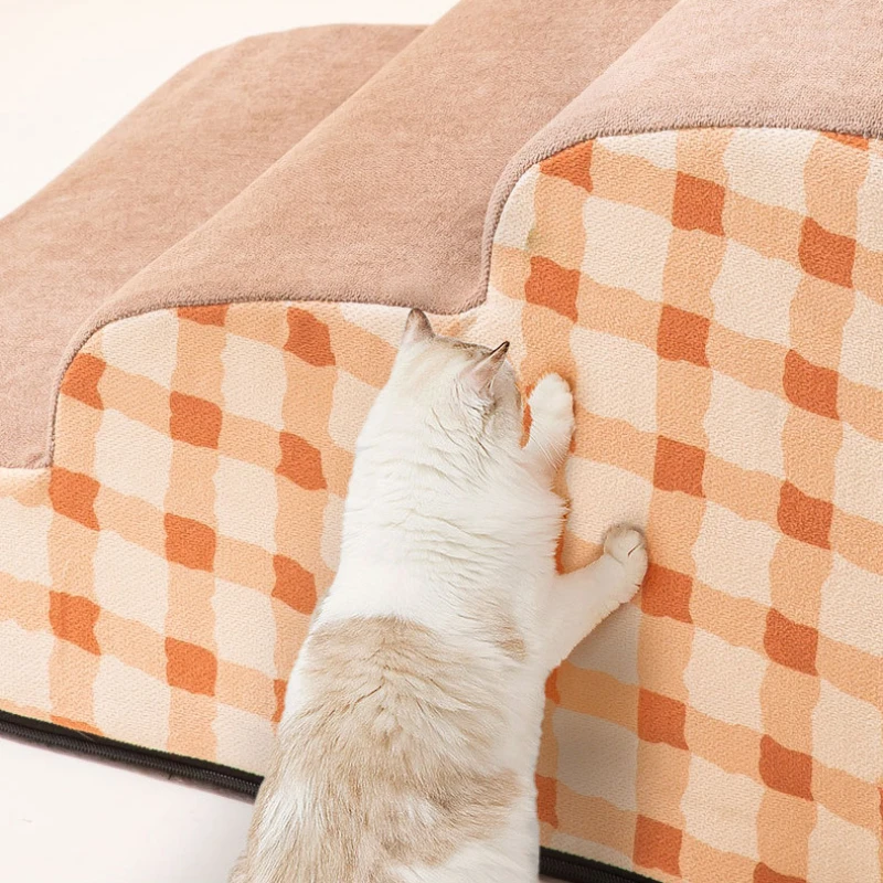 CAWAYI KENNEL Memory Foam Dog Sofa Stairs Pet 2/3/4 Steps Stairs for ...