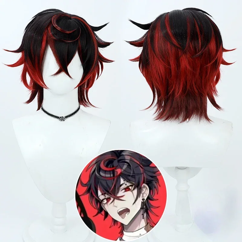 K9-Kuro-Kurenai-Cosplay-Wig-VTuber-Black-Red-Short-Heat-Resistant ...