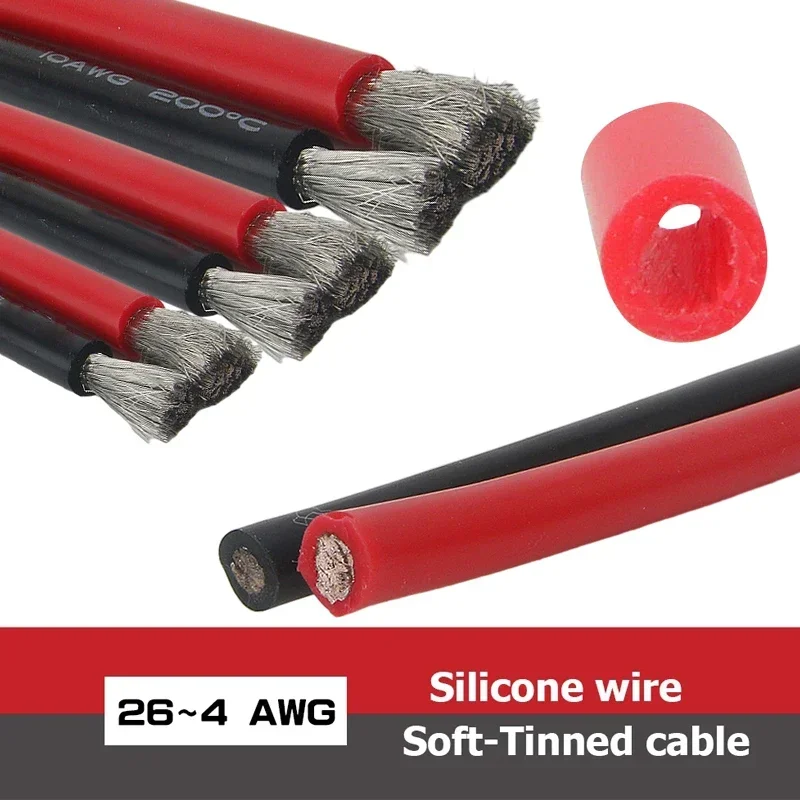 Silicone-cable-red-black-wire-Car-Battery-Automotive-wiring-Electrical ...
