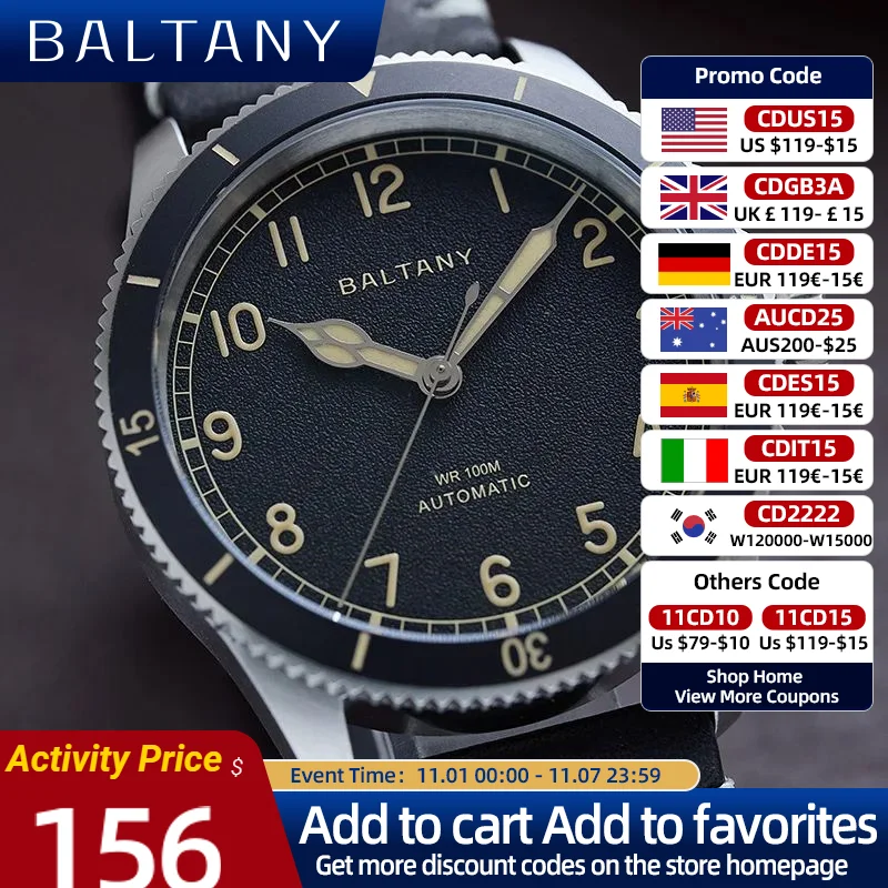 Baltany-orologio-militare-Vintage-lunetta-in-ceramica-cristallo-zaffiro ...
