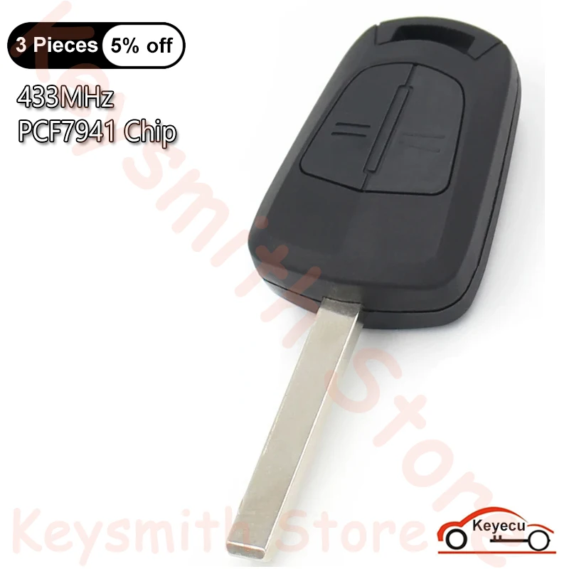 KEYECU-2Buttons-433MHz-PCF7941-Chip-for-Opel-Vauxhall-Astra-H-2005-2009 ...