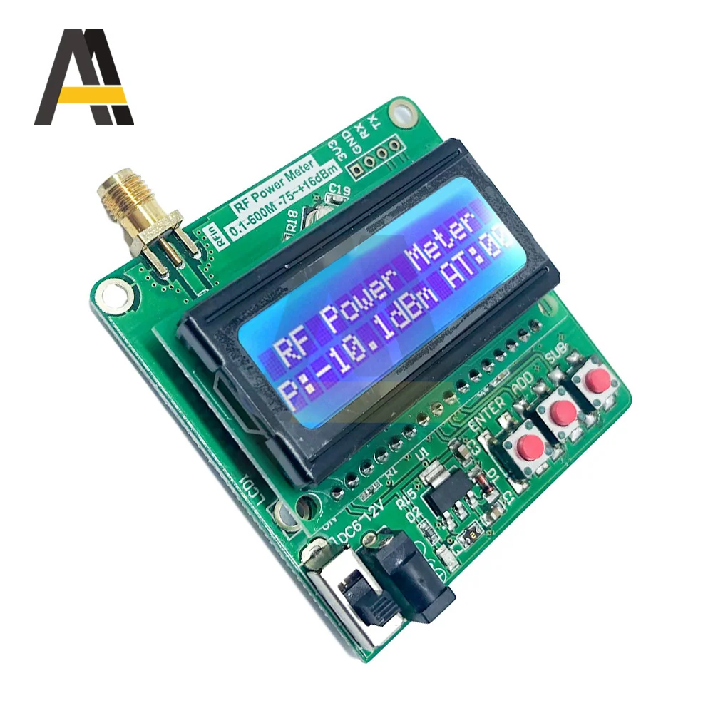 LCD-Digital-RF-Power-Meter-75dBm-to-16dBm-DC-6-12V-1-600MHz-Adjustable ...