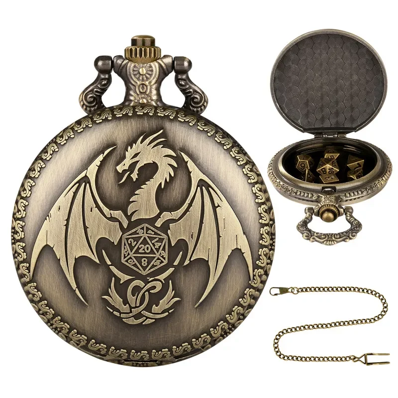 Flying-Dragon-Pocket-Watch-Dice-Case-with-Waist-Chain-DND-Dice-Case ...