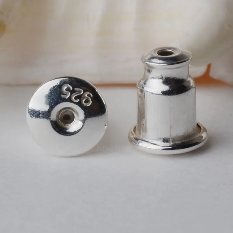 earnut, solid 925 sterling silver earring backs,earring friction back ...