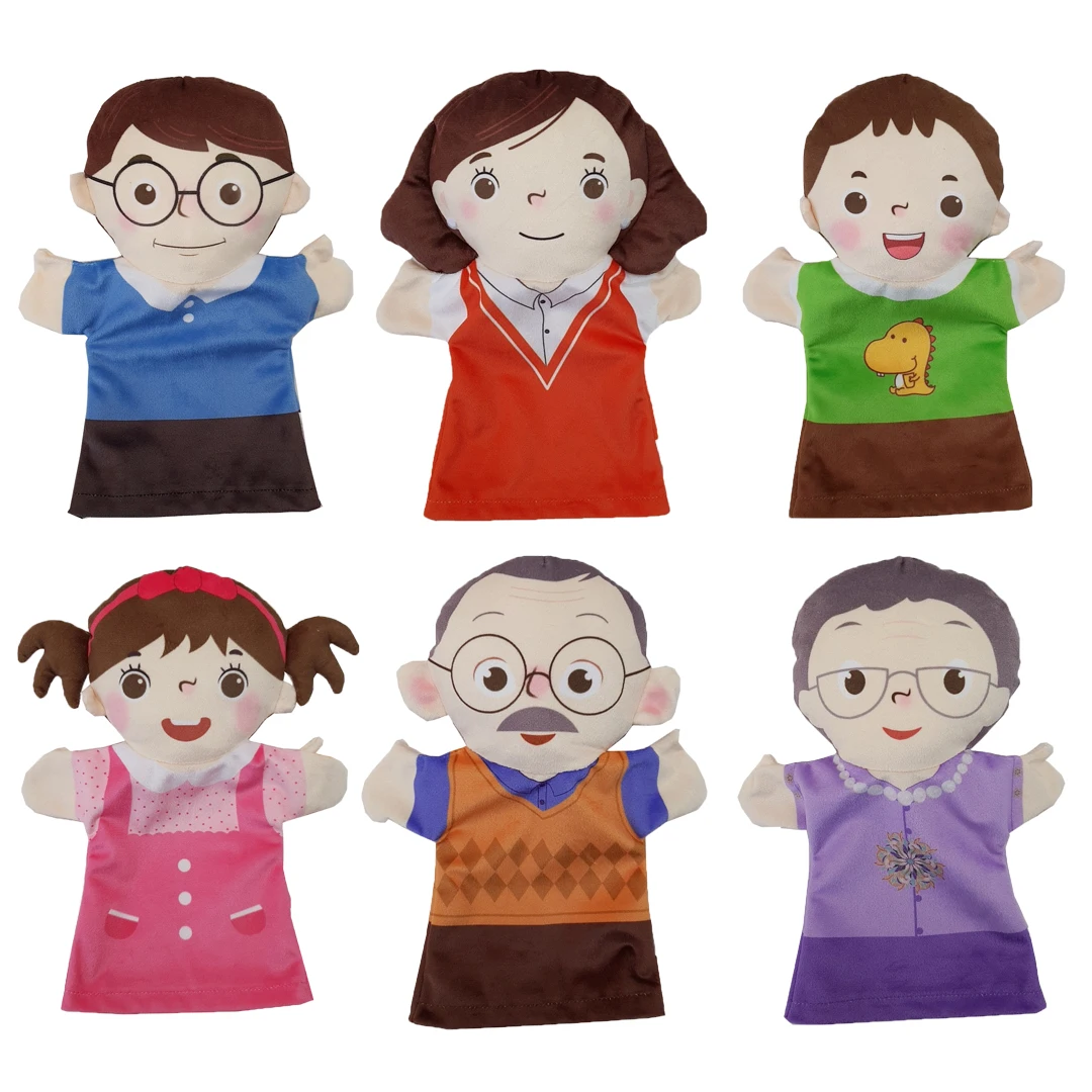 Hand-Puppet-Family-Member-Stuffed-Toys-Soft-Hand-Dolls-Dad-Mom ...