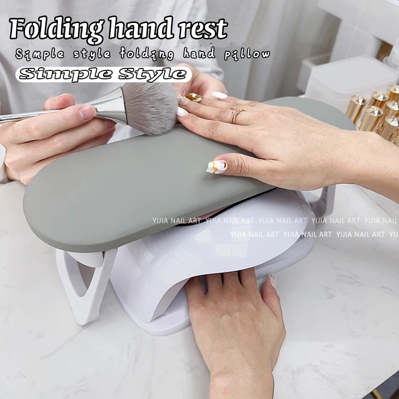 Simple-Style-PU-Leather-Folding-Nail-Hand-Rest-Pillow-Hand-Cushion ...