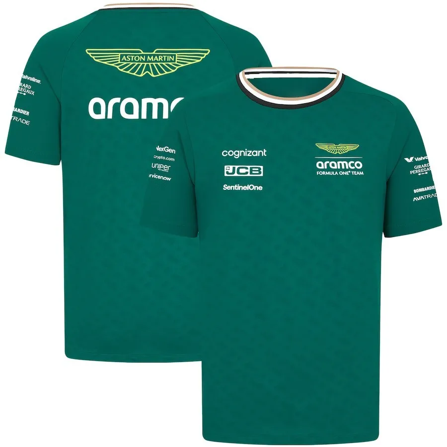 Formula1-T-shirt-Green-Team-Racing-masculina-respir-vel-mangas-curtas ...