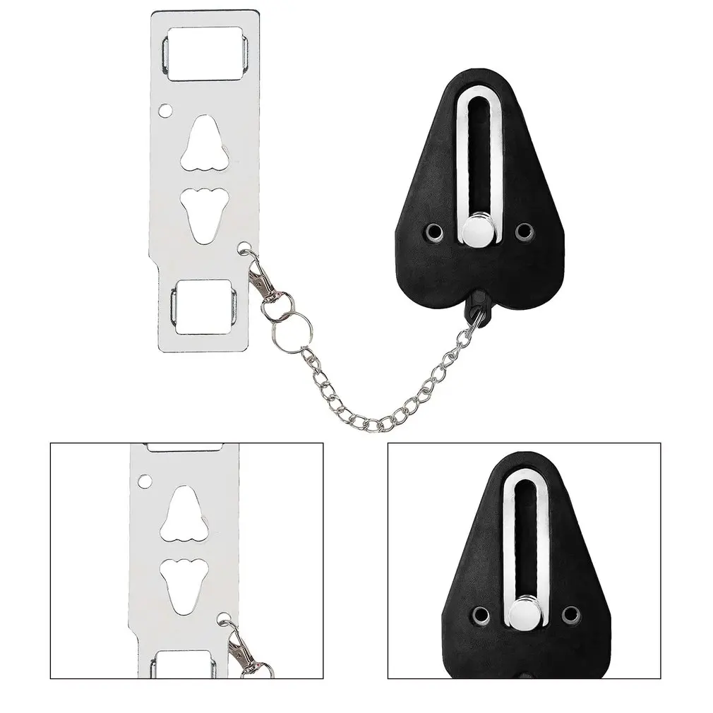 Portable Door Lock Double Hole Security Door Locker Travel Lockdown ...