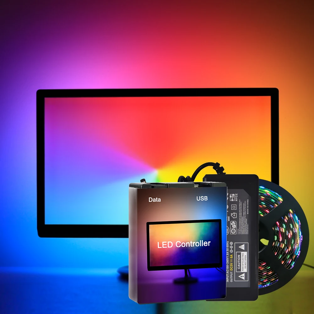Ambient PC WS2812B 5050 RGB Smart Led Pixel Strip Laptop Computer Dream ...