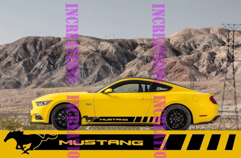 1ชุด/2Pcs Ford Mustang Racing ด้านข้างลาย Decals Gt Shelby Convertible ...