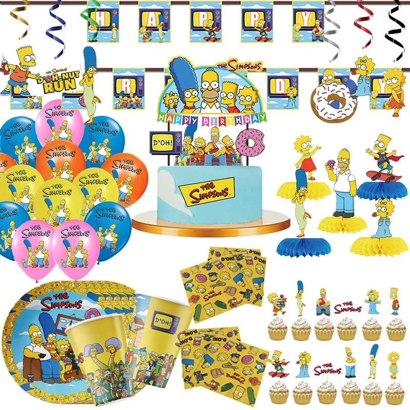 Simpsons-Party-Supplies-Decorations-Kids-Birthday-Disposable-Tableware ...