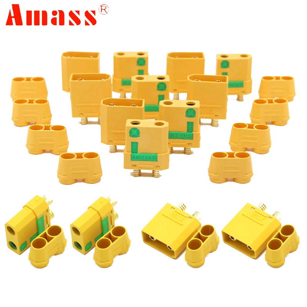 Amass XT90S XT90-S Bullet Connector Male/Female Anti Spark For Lipo Battery Connector FPV Drone ...
