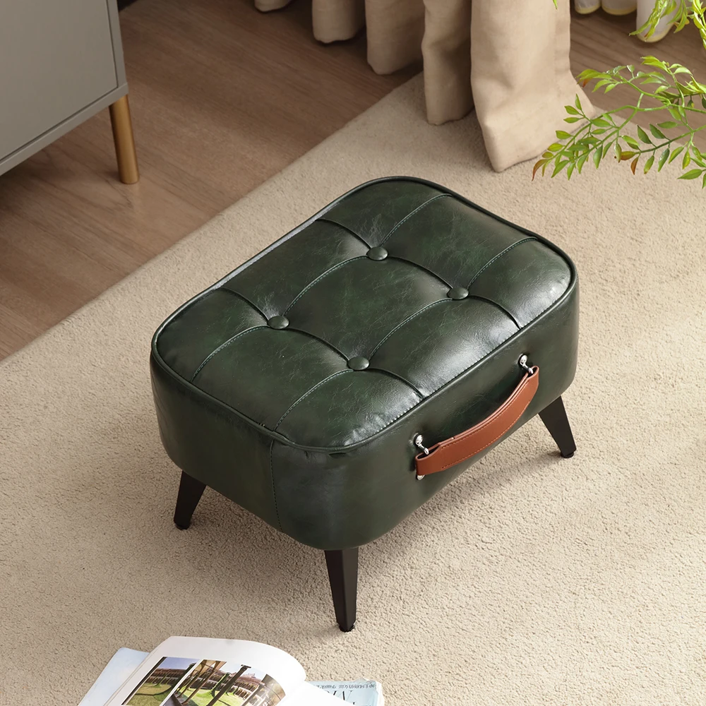Small-FootStool-Ottoman-with-Stable-Metal-Legs-Upholstered-Footstool ...