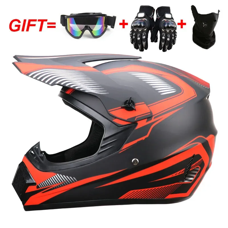 3 Gifts Full Face Motorcycle Helmet Off-road Motorbike Send Cross ...