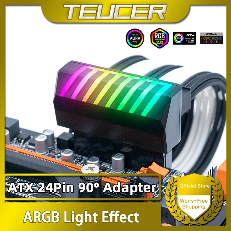 TEUCER-ATX-24Pin-Adapter-90-Degree-ARGB-Adapter-for-Desktop-PC ...