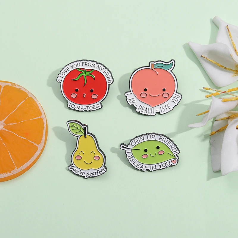 Cute-Fruits-Hard-Enamel-Pins-Cartoon-Apples-Pears-Tomatoes-Brooches ...