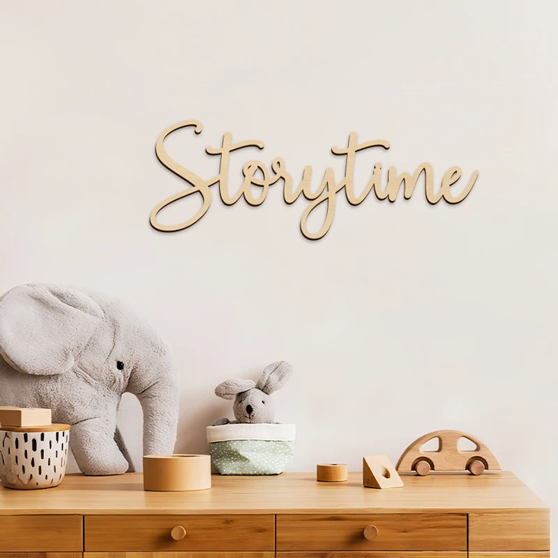Wooden Storytime Wall Sign for Baby Room Wall Decor Wall Sticker ...