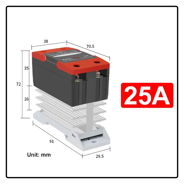 Solid State Relay Din Rail with Radiator SSR 25DA 40DA 60DA DC Control ...