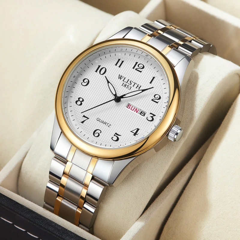 Wlisth Quartz Watch Qigital Luminous Elderly Watch Double Calendar ...