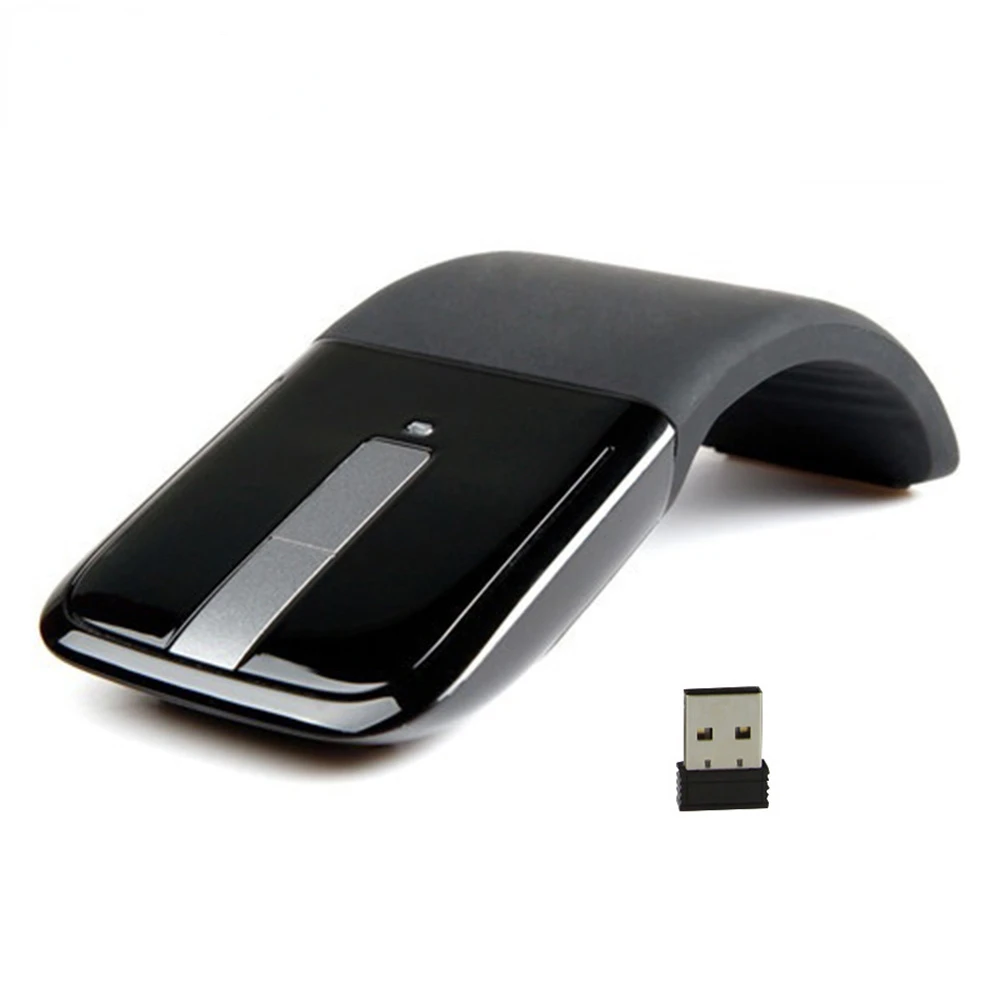 Bluetooth Wireless 2.4g Mouse Arc Touch Ultra Thin Folding Design Mause ...