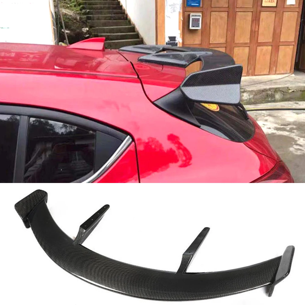 Carbon Fiber / FRP Rear Roof Spoiler Window Lip Wing for Mazda 3 Axela ...