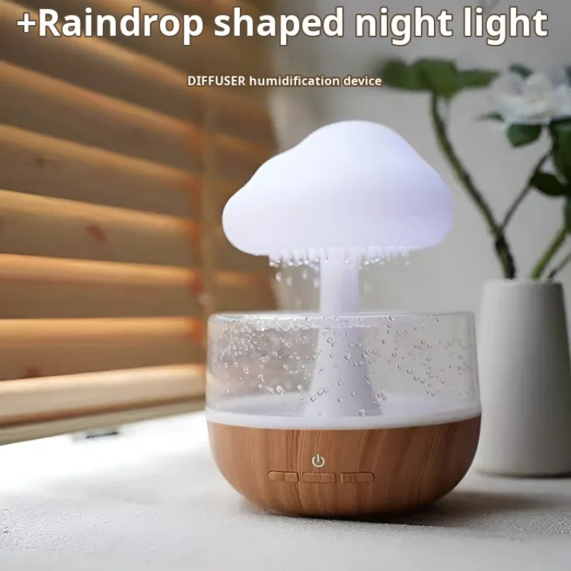 Smart-Humidifier-Mushroom-Shape-Colorful-Raindrop-Humidifier-White ...