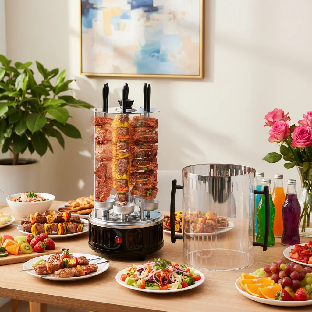 Vertical Electric Grill, 6-Skewer Rotisserie Grill with 1000W ...